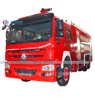 China Sinotruk Howo 6X4 Fire Truck with 10,000L Water Tank and 18-25m Aerial Tower for Industrial Fire Protection for sale