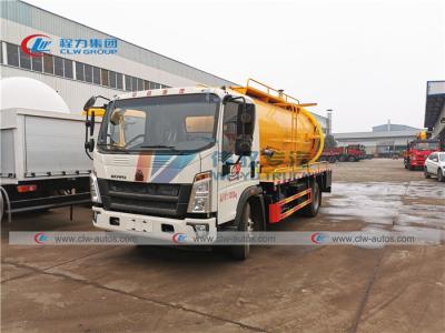 China SINOTRUK HOWO 8000 Liters Sewer Cleaning Truck Sewage Vacuum Tanker 4x2 for sale
