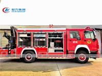China Howo 4x2 Emergency Rescue Fire Truck 280HP with 5Ton Folding Crane for sale