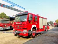 China Howo 6 Wheel 290HP Rescue Fire Fighter Truck with 5T Knuckle Crane for sale