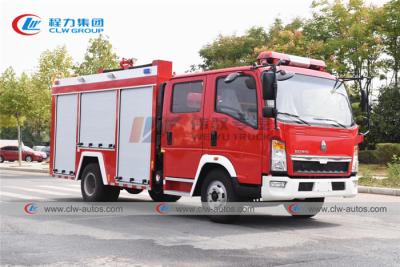 China Howo 3000L Water Foam Tank Firefighting Apparatus 4x2 116HP Diesel Fire Truck for sale