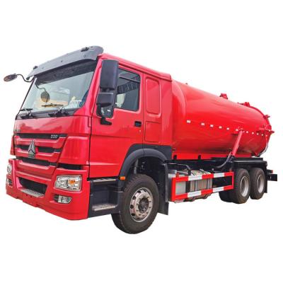China Howo 371HP 6x4 Vacuum Sewer Suction Truck 20CBM Carbon Steel Tank for sale