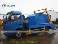 China 5cbm Dongfeng Swing Arm Garbage Truck Self Loading 4 Ton Skip Loader Hydraulic Lifting for sale