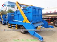 China 5cbm Dongfeng Swing Arm Garbage Truck Self Loading 4 Ton Skip Loader Hydraulic Lifting for sale