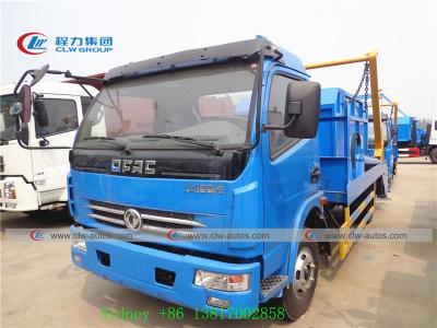 China 5cbm Dongfeng Swing Arm Garbage Truck Self Loading 4 Ton Skip Loader Hydraulic Lifting for sale