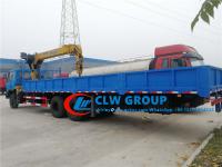 China Dongfeng 6x4 210HP Fence Truck with 10T XCMG Straight Arm Crane SQS250-4 for sale