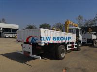 China RHD Howo 3.2 Ton Straight Arm Truck Mounted Hydraulic Crane 5 Ton Cargo Truck for sale