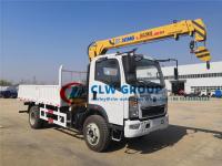 China RHD Howo 3.2 Ton Straight Arm Truck Mounted Hydraulic Crane 5 Ton Cargo Truck for sale