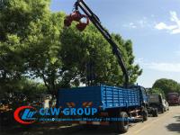 China Dongfeng 6 Wheels 5T Truck Mounted Boom Crane with XCMG Folding Crane 11m Lifting Height for sale