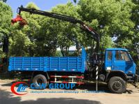 China Dongfeng 6 Wheels 5T Truck Mounted Boom Crane with XCMG Folding Crane 11m Lifting Height for sale