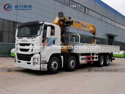 China Isuzu Giga 8x4 16 Ton Hydraulic Telescopic Straight Boom Crane Truck 231KW for sale