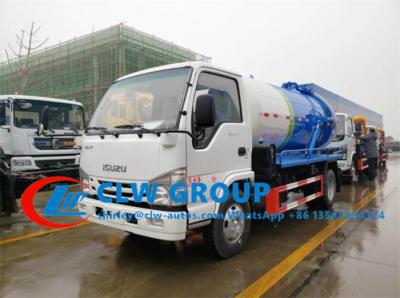 China ISUZU 4000L 98HP Euro V Diesel Sewage Pump Truck Vacuum Tanker for sale