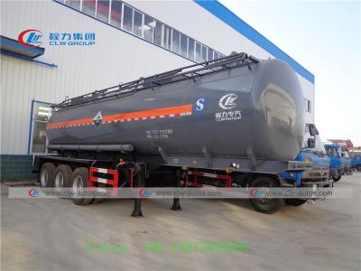 China 24000L 3 Axle Hydrochloric Acid Sulfuric Acid Liquid Tank Trailer 24cbm Carbon Steel for sale