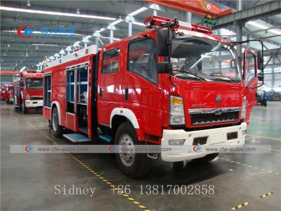 China Sinotruk HOWO 4x2 Fire Fighting Vehicle 6000L Foam Water Tank 290HP LHD for sale