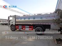 China FAW 4x2 8cbm Stainless Steel Milk Tanker Truck 8000 Liters Insulated for sale