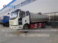 China FAW 4x2 8cbm Stainless Steel Milk Tanker Truck 8000 Liters Insulated for sale