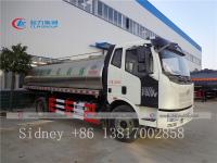 China FAW 4x2 8cbm Stainless Steel Milk Tanker Truck 8000 Liters Insulated for sale