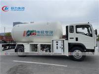 China HOWO 15000L LPG Dispenser Truck for Cylinder Refilling 15m Hose ASME for sale