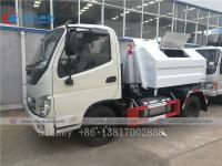 China Foton 3cbm Hook Lift Garbage Truck for Heavy Populated Area Diesel 70hp for sale
