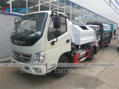 China Foton 3cbm Hook Lift Garbage Truck for Heavy Populated Area Diesel 70hp for sale