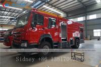 China Sinotruk HOWO 4x2 6cbm Water Foam Tank Firefighter Truck 4000L 2000L for sale