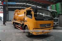 China Dongfeng Duolika 4x2 LHD Diesel Sewer Cleaning Truck 6000L Vacuum Suction for sale