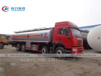 China FAW 8x4 30000L Aluminum Fuel Tank Truck with Flow Meter 276HP for sale