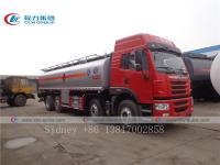 China FAW 8x4 30000L Aluminum Fuel Tank Truck with Flow Meter 276HP for sale