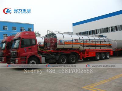 China 60cbm Aluminum Alloy Chemical Saline Solution Tanker Semi Trailer 3 Axle 40-60m3 for sale