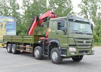 China SINOTRUK HOWO 8x4 420HP Truck with 14T SANY Hydraulic Crane - 12 Wheels 25T GVW for sale