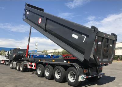 China 4 Axle 50t 60t Front Axle Liftable Tipper Trailer with Air Bag Suspension 32cbm for sale