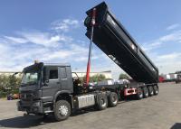 China 4 Axle 50t 60t Front Axle Liftable Tipper Trailer with Air Bag Suspension 32cbm for sale
