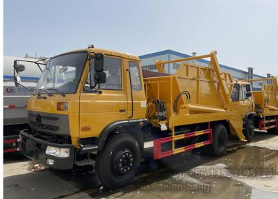 China Dongfeng 4x2 170HP 10cbm Swing Arm Skip Loader Garbage Truck for Municipal Waste for sale