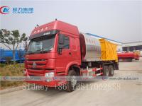 China HOWO 6x4 Stainless Steel Q304-2B Asphalt Paving Truck 8m3 Tank 12m3 Stone Hopper for sale