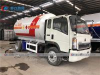 China HOWO 4x2 LHD 15000 Liters LPG Gas Truck with Dispenser 15cbm 7.5 Tons Propane Bobtail for sale