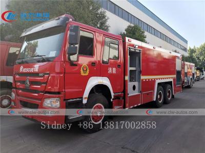 China 380HP HOWO 6x4 Fire Pumper Truck 10 Ton Water 1 Ton Foam Tank for sale