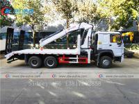 China Sinotruk HOWO 6x4 10T Folding Boom Truck Mounted Crane - 10 Ton Capacity, 9.755m Height for sale