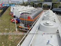 China 3 Axle 40CBM Q235 Carbon Steel Diesel Transport Semi Trailer with 40,000L Capacity and Air Suspension for sale