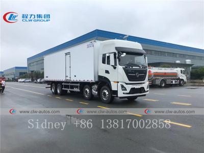China Dongfeng Kinland 8x4 30 Ton Refrigerated Box Truck for Meat Transport 11990x2550x3940 mm for sale
