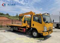 China ISUZU 4x2 5T Flatbed Towing Truck with XCMG Crane - 120HP Euro IV Engine, 4000kg Capacity for sale