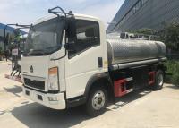 China Sinotruk HOWO 4x2 RHD 5000L Stainless Steel Water Tanker Truck with 116HP Engine and 90km/h Speed for sale