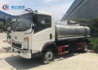China Sinotruk HOWO 4x2 RHD 5000L Stainless Steel Water Tanker Truck with 116HP Engine and 90km/h Speed for sale