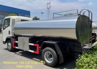 China Sinotruk Howo 4x2 5000L Stainless Steel Milk Transport Tank Truck with CIP Cleaning for sale