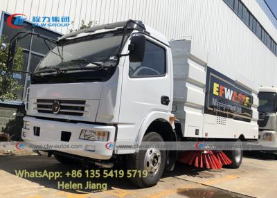 China Dongfeng 4x2 LHD Diesel Vacuum Road Sweeper Truck 8cbm Garbage Tank 4cbm Water Tank for sale