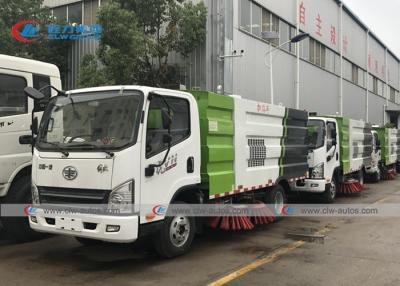 China Euro 4 FAW 4x2 Street Sweeper Vacuum Truck 8cbm Garbage Tank 4 Brush for sale