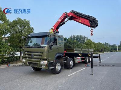 China Sinotruk Howo 8x4 371HP Truck Mounted 25T SANY Palfinger Knuckle Boom Crane for sale