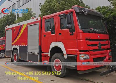 China Sinotruk HOWO 4x2 6 Wheels 280HP RHD 10000L Fire Rescue Foam Water Tank Truck for sale