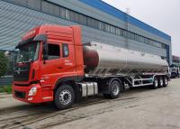 China 3 Axle 36000L Stainless Steel Oil Tank Trailer BPW Axles 45CBM Fuel Transport for sale