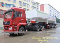 China SGS Tri Axle 56m3 Hydraulic Auger Grain Truck Trailer Bulk Feed Transport for sale