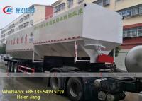 China SGS Tri Axle 56m3 Hydraulic Auger Grain Truck Trailer Bulk Feed Transport for sale